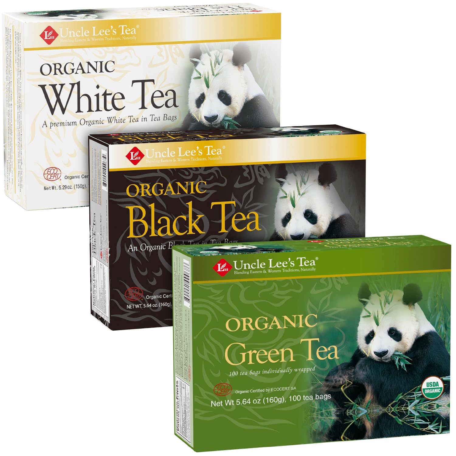 Amazon.com: Uncle Lee's Organic White, Black, and Green Tea Variety 3 ...