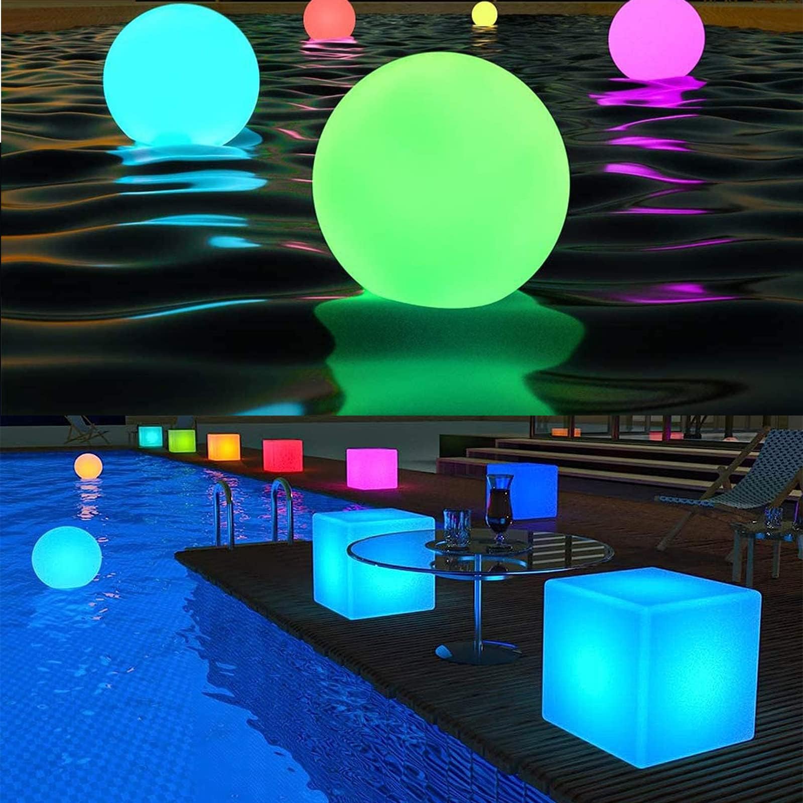 Amazon.com: LOFTEK 2 Packs RGBW Night Lights: 16 inch Cube Light and 12 ...