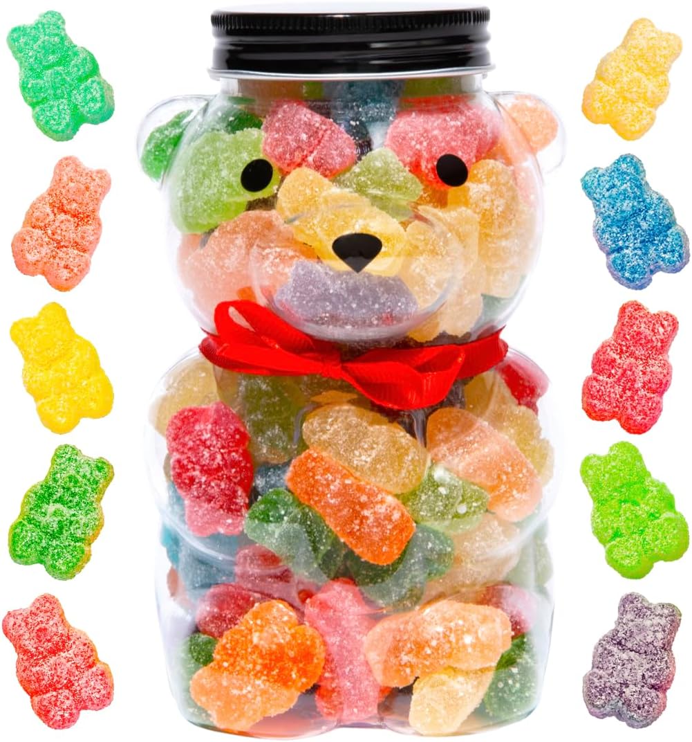 Amazon.com : Purple Plum Gummy Bear Jar - Candy Gift-Ready Plastic Jar ...