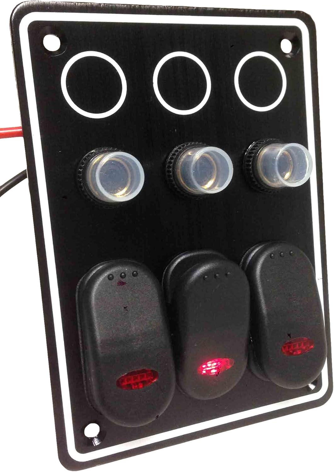 Amazon.com : Pactrade Marine Boat 3 Gang Splash Proof Switch Panel 12V ...