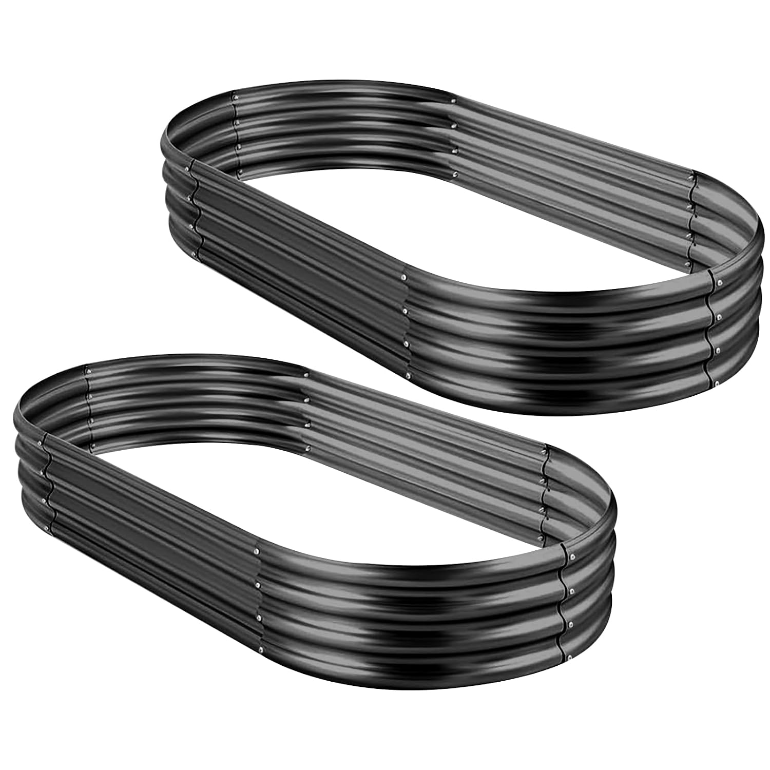 Land Guard 2Pcs Galvanized Raised Garden Bed Kit, Galvanized Planter ...