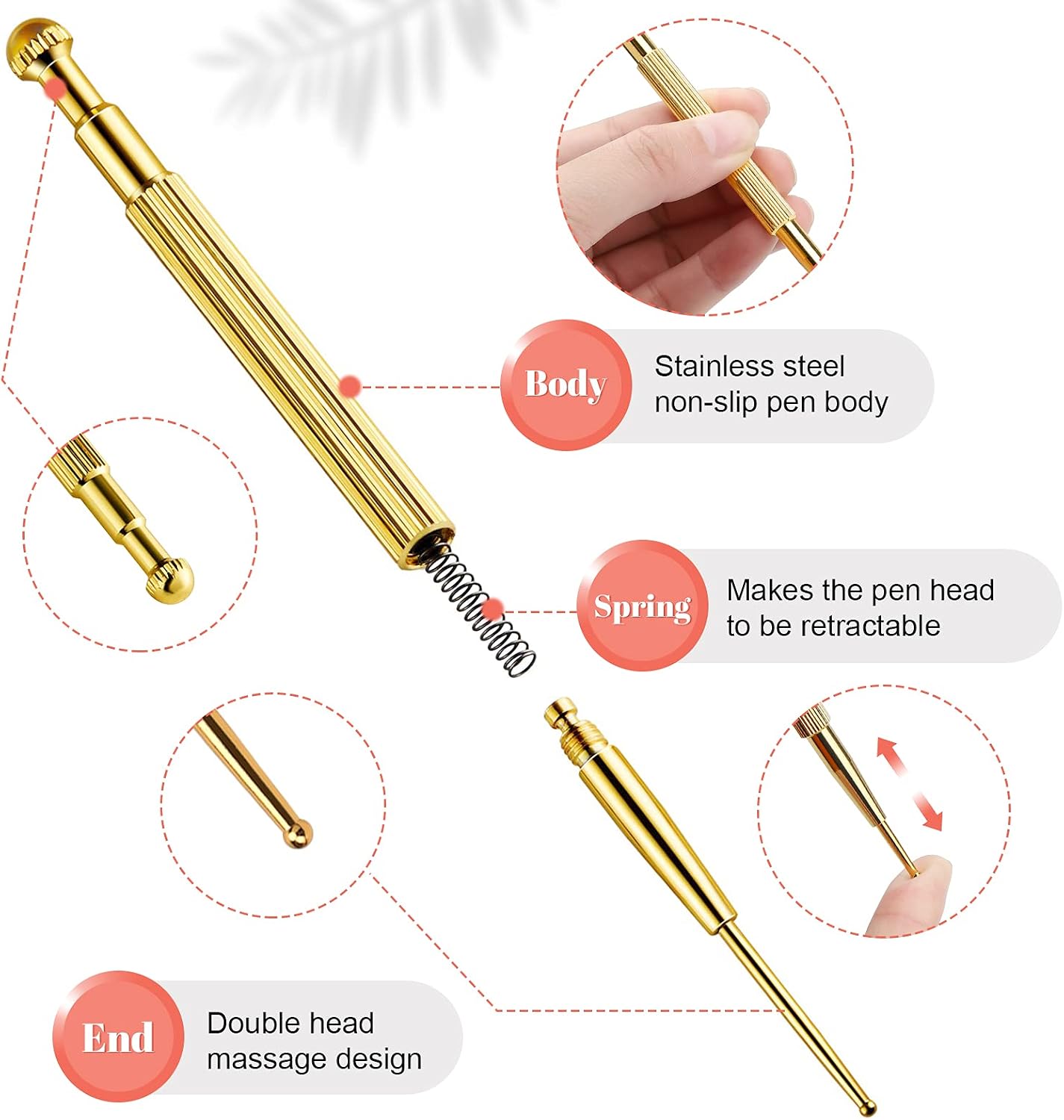 Acupuncture Pen Set – 1 x Retractable Copper Probe, 1 x Stainless Steel ...