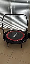 CLORIS Foldable Mini Trampoline-5 Height Adjust Load 500 lbs Cardio ...