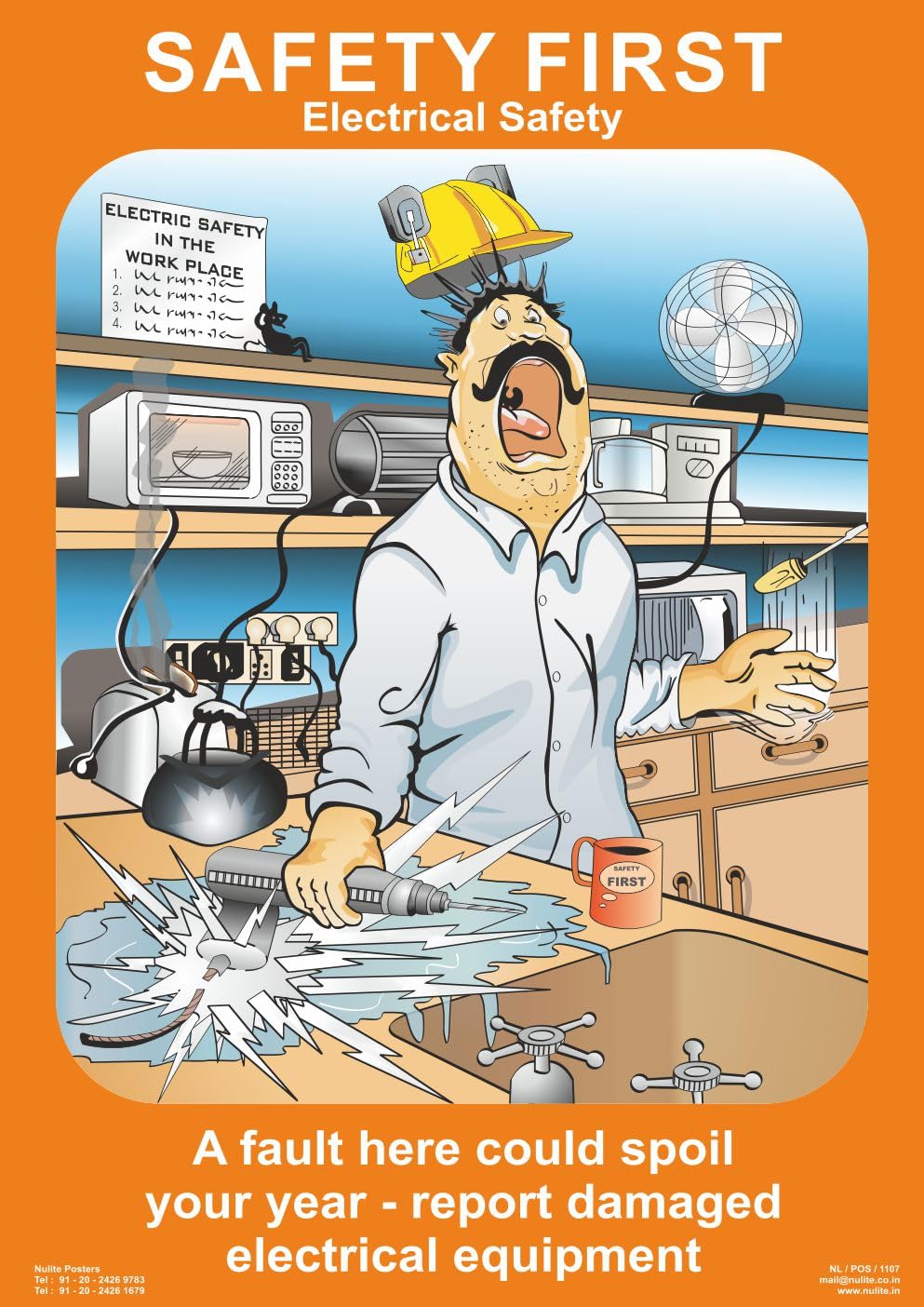 Electrical Safety SAFETY FRIST English laminated Nulite APOS 1107 A3 ...