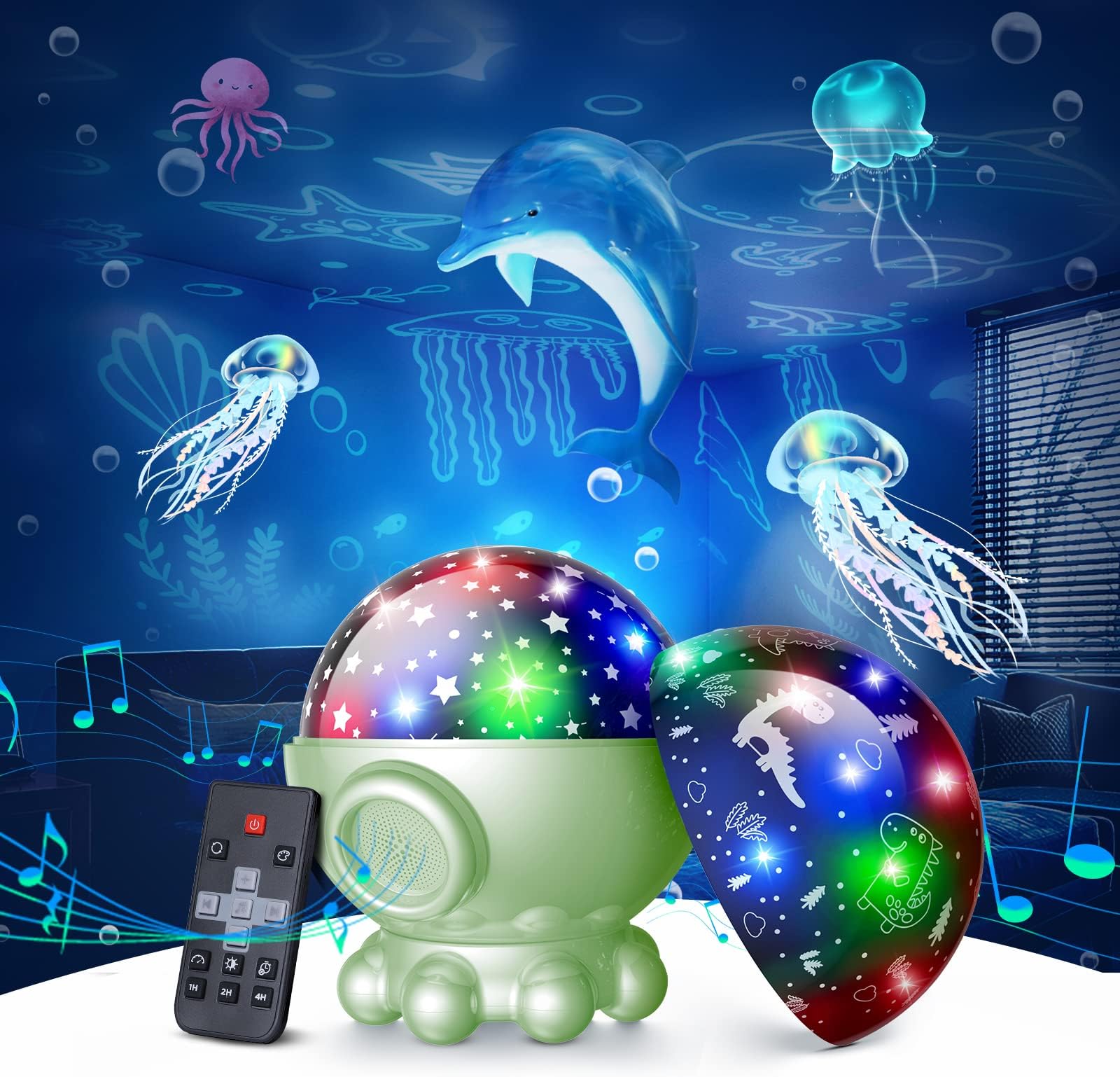 Amazon.com: 360° Rotating Night Light Star Projector for Kids Room ...