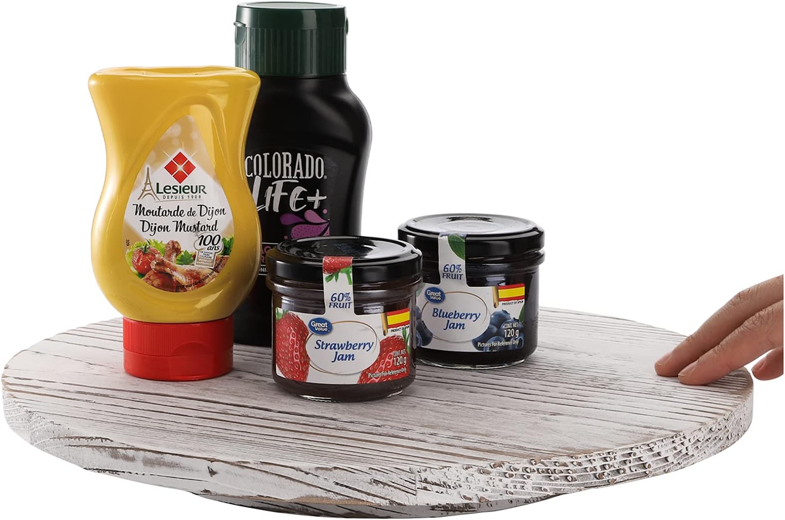 Amazon.com: MyGift Round Rotating Serving Tray, Rustic Burnt Solid Wood ...