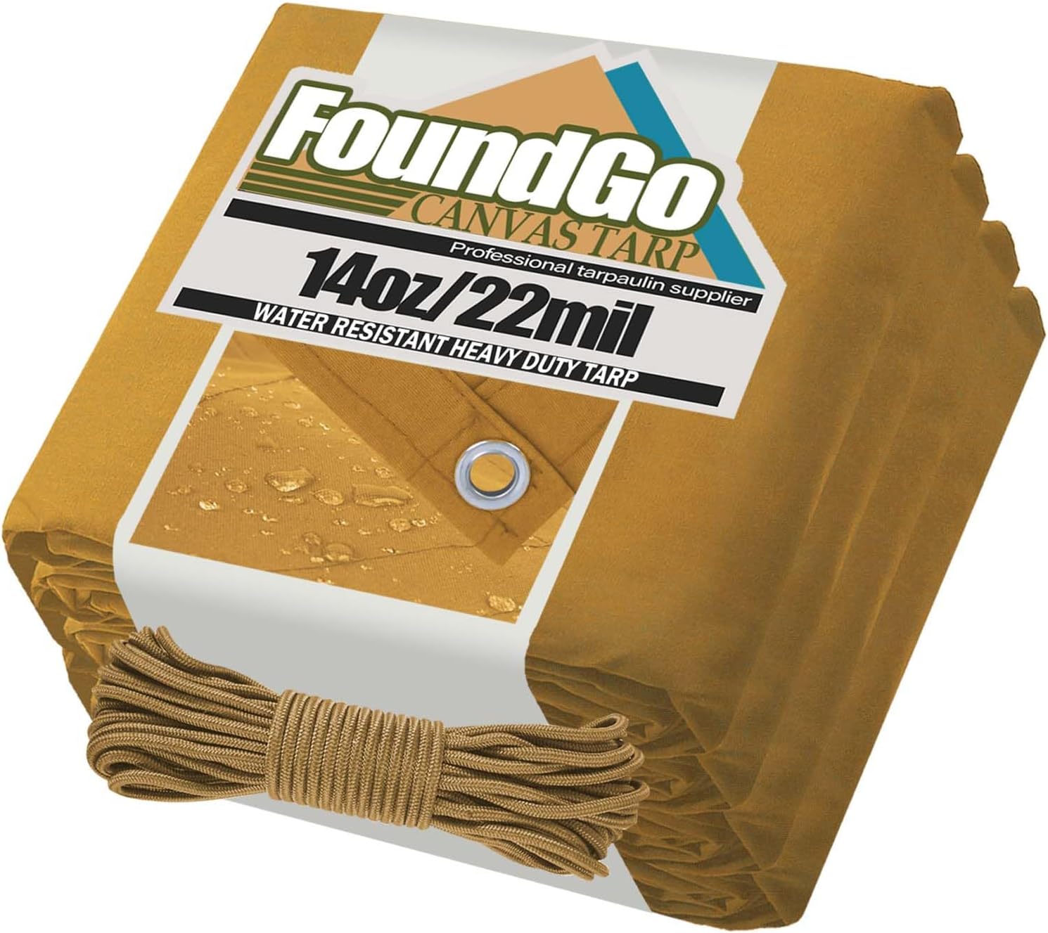 FoundGo Canvas Tarp 10x20ft Heavy Duty Waterresistant Tarps with ...