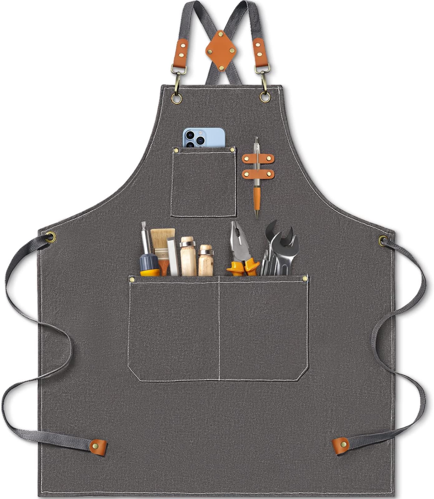 Amazon.com: KING MOUNTAIN Tool Apron for Men Women,Large Pockets with ...