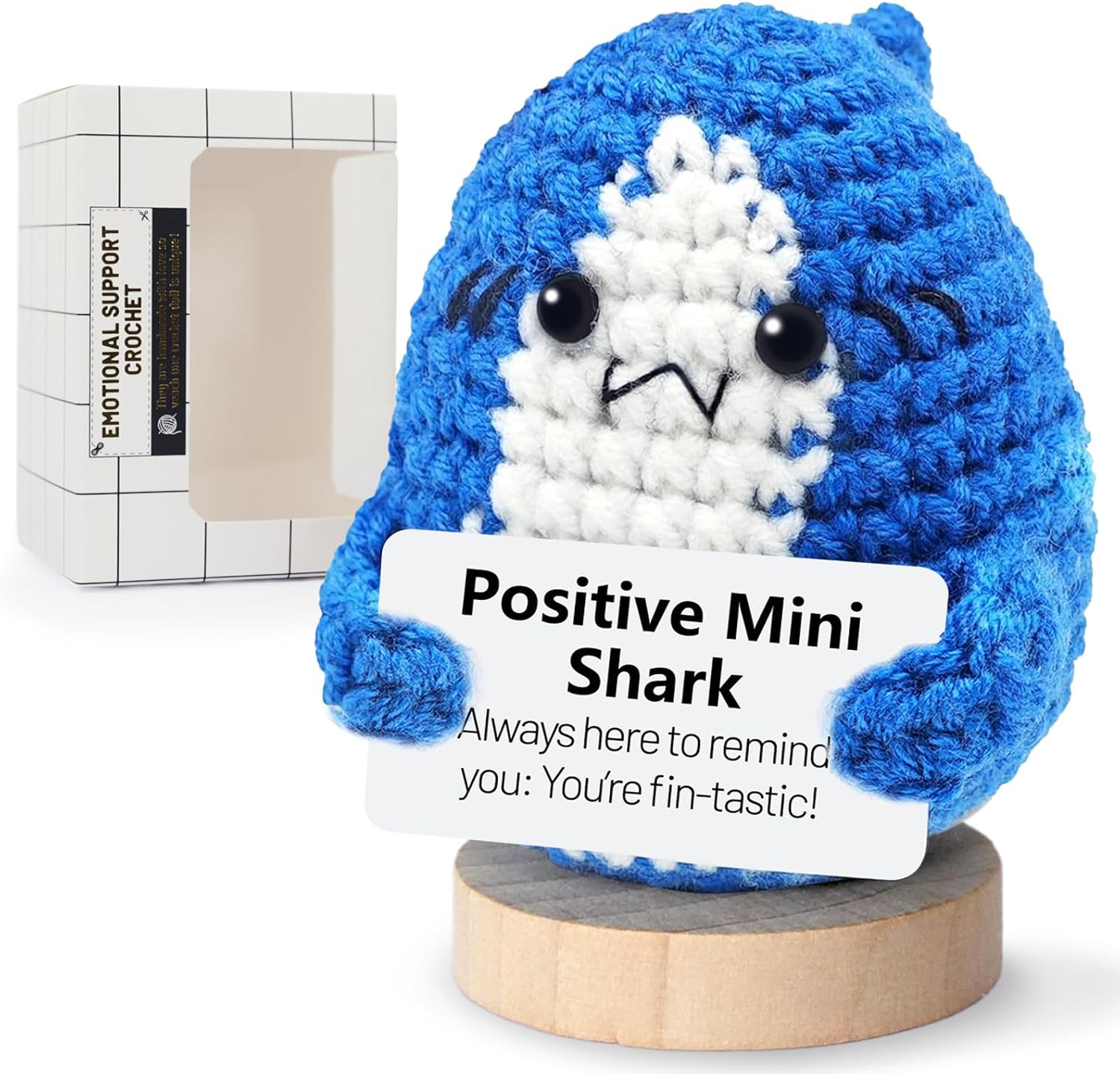 Amazon.com: Xiyadun Positive Crochet Shark, Emotional Support Animals ...