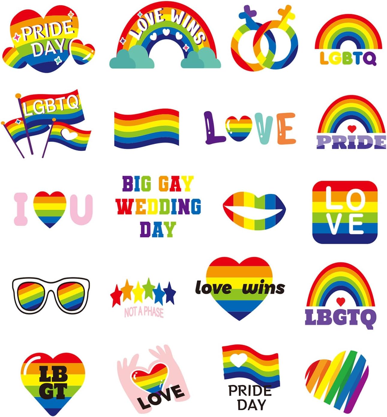 Amazon.com: Starboling Pride Stickers,Progress Pride Rainbow Heart ...