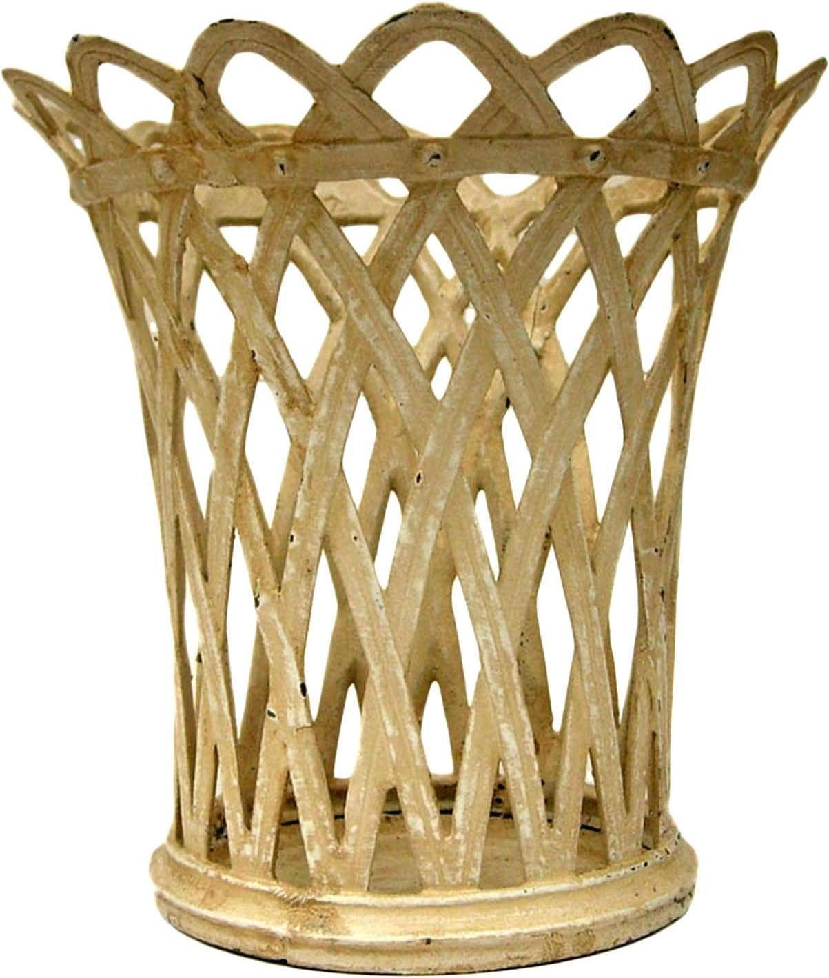 Amazon.com: Homart French Iron 20-inch Basket, White : Home & Kitchen