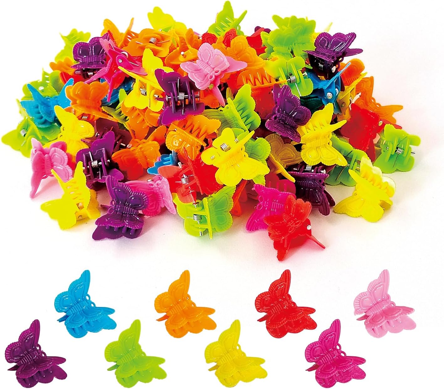 Amazon.com : 50 Pieces Assorted Color Butterfly Hair Clips, Beautiful ...