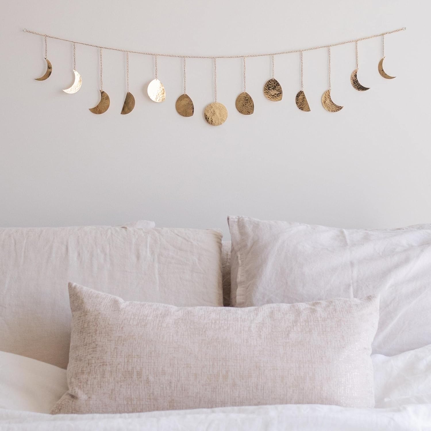 Amazon.com: Moon Phase Wall Hanging, Handmade Hammered Gold Metal 13 ...