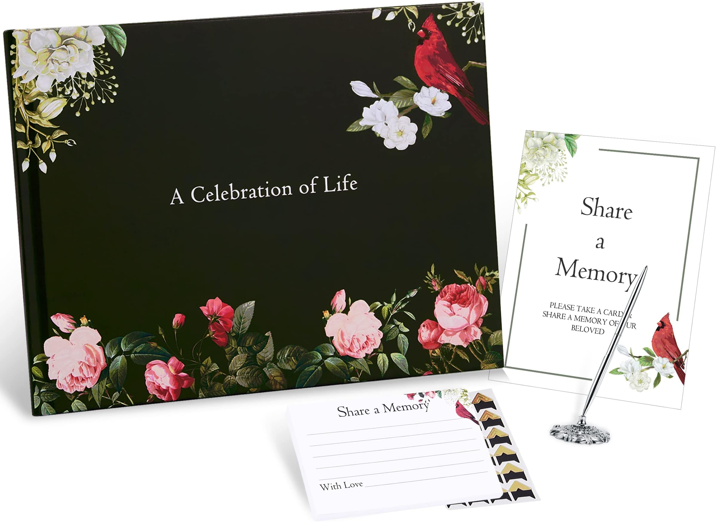 Amazon.com: WONEVER Wooden Funeral Guest Book for Memorial Funeral ...