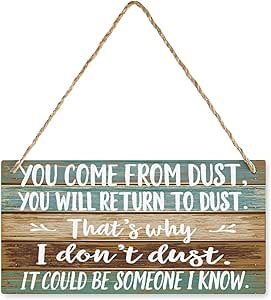 Amazon.com: fzu Wood Hanging Decor Sign You Come From Dust, You Will ...