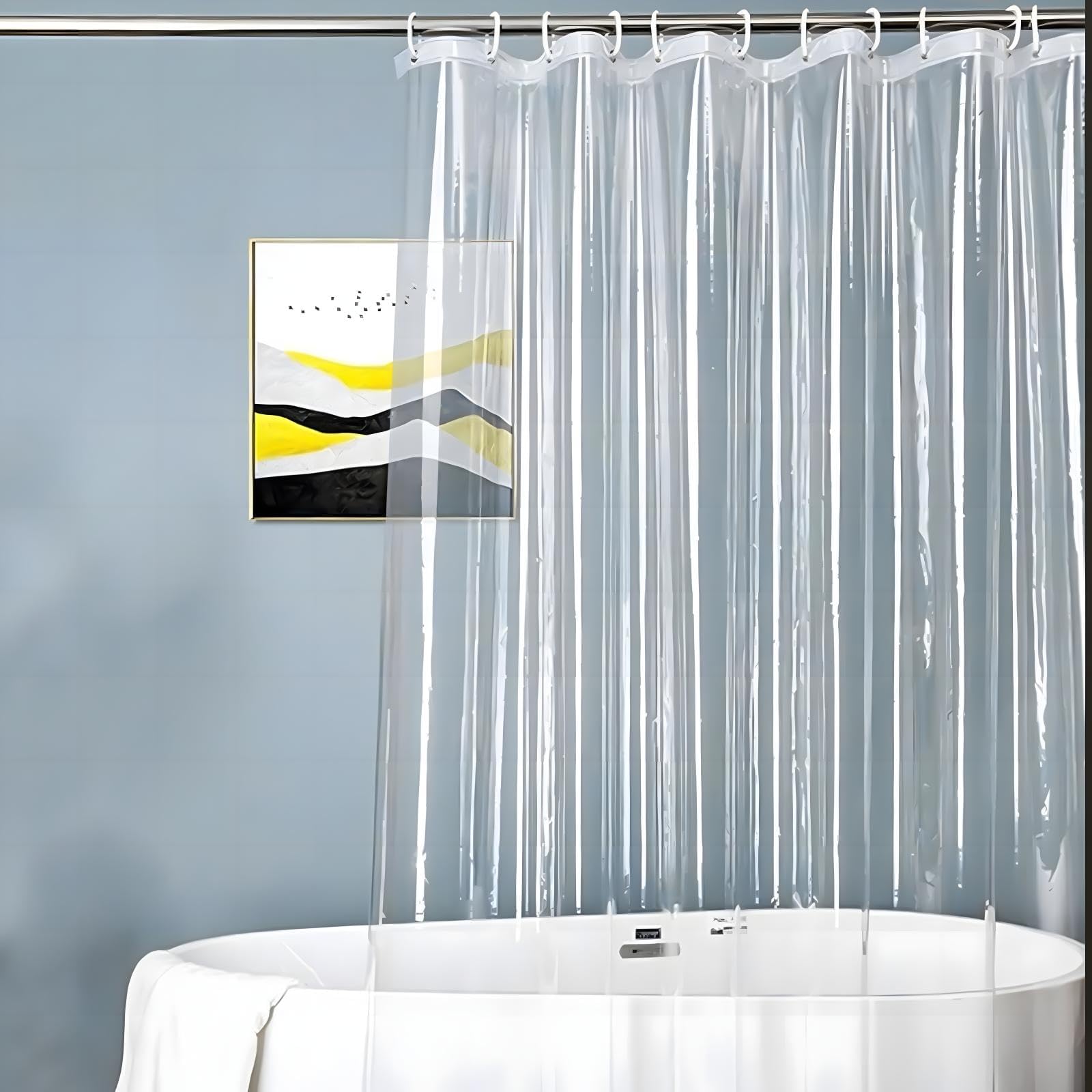 AGTOWM Cortina de Baño Transparente, 180 × 180cm Cortina de Baño ...