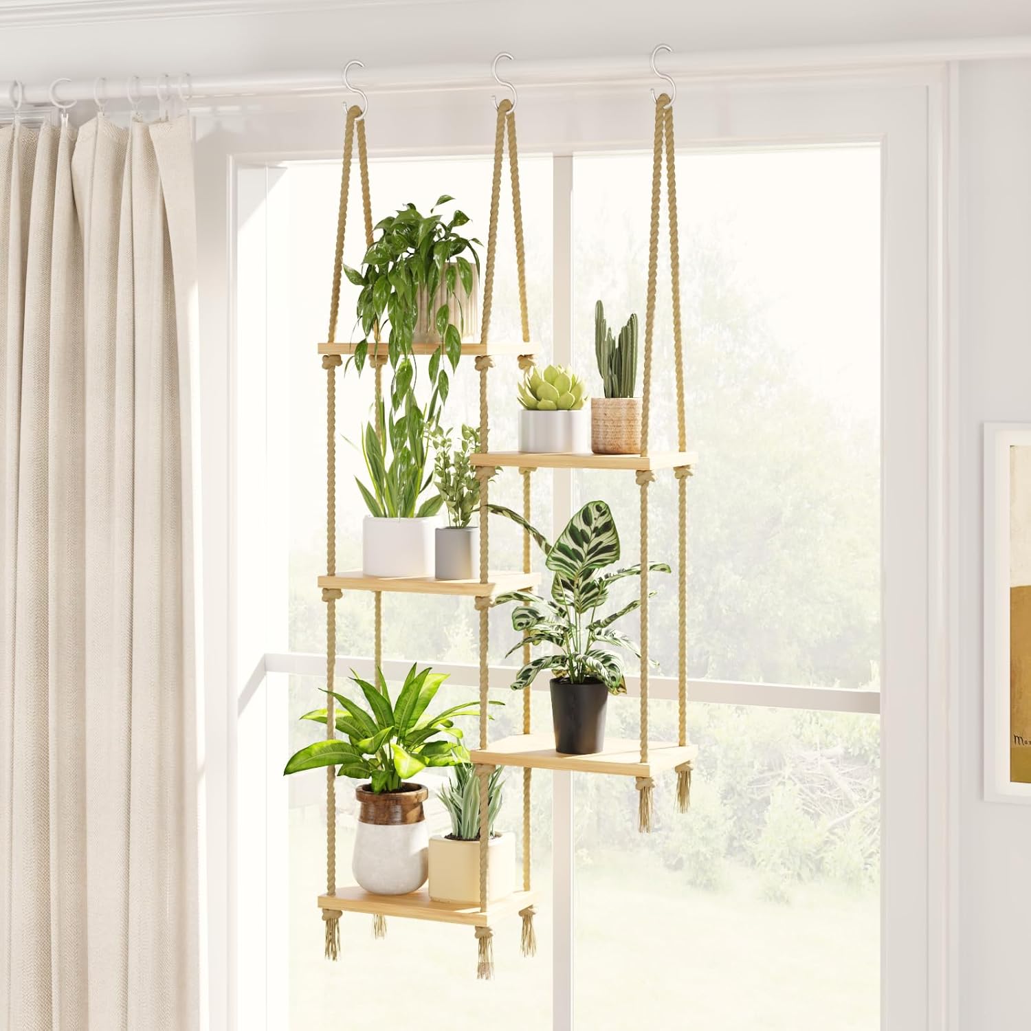 Amazon.com: Bamworld Window Plant Shelves Indoor Boho Window Shelf for ...