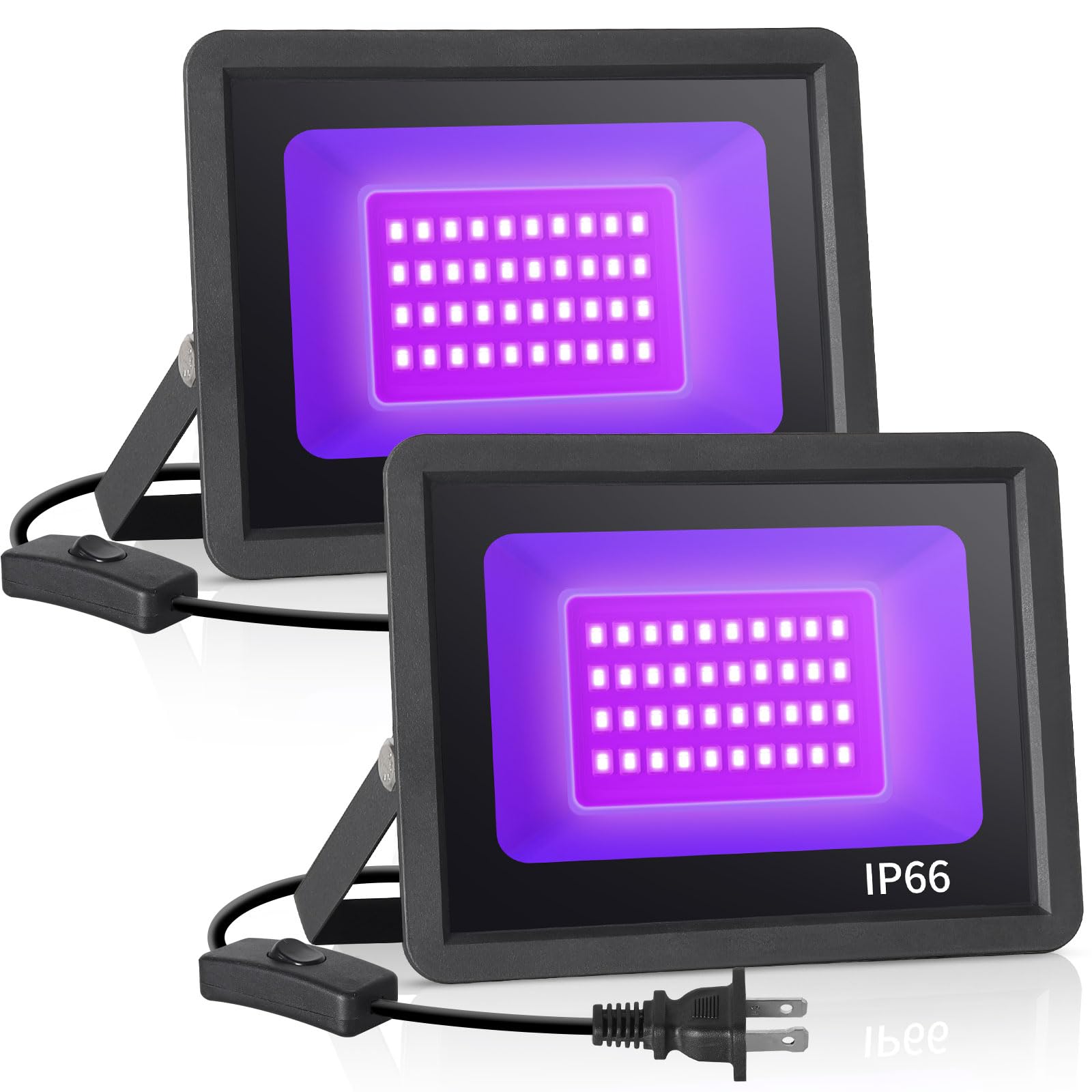YAYIT 36W Waterproof Blacklight Flood Light with Switch+Plug, IP66 ...