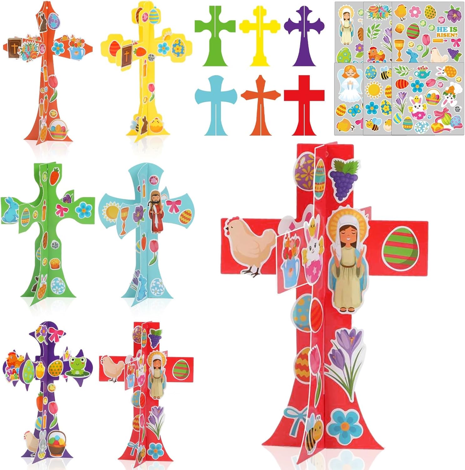 Amazon.com: Qyeahkj 30 Pack Easter Religious Cross Crafts Kit for Kids ...