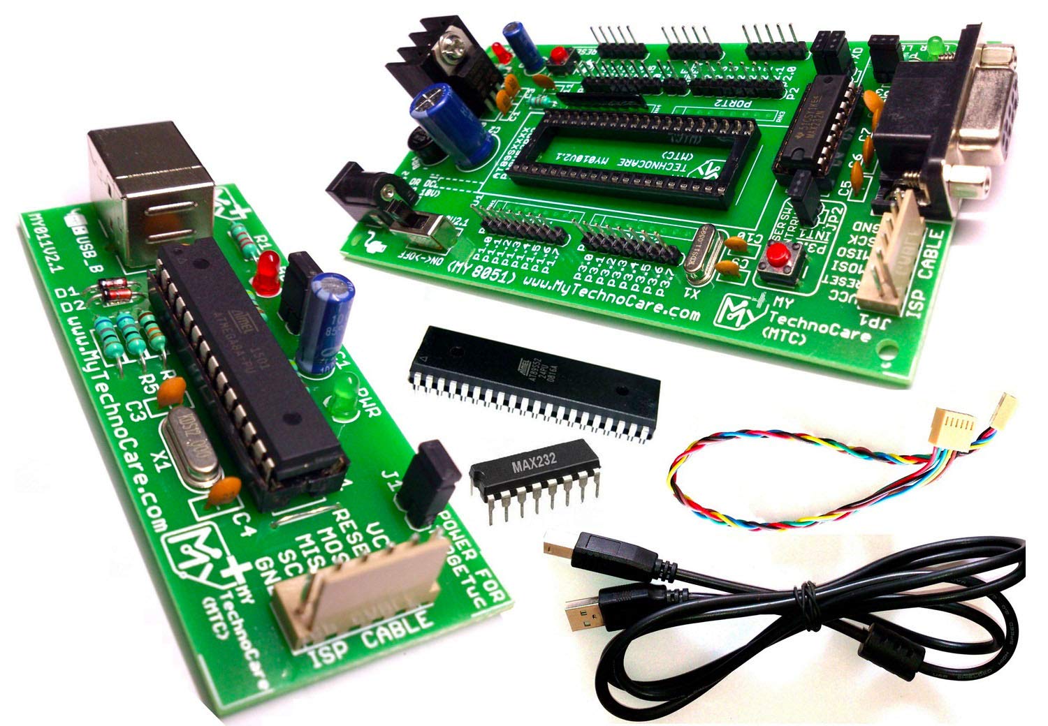 MY TechnoCare 8051 Development Board with AVR USB ASP ISP Programmer ...