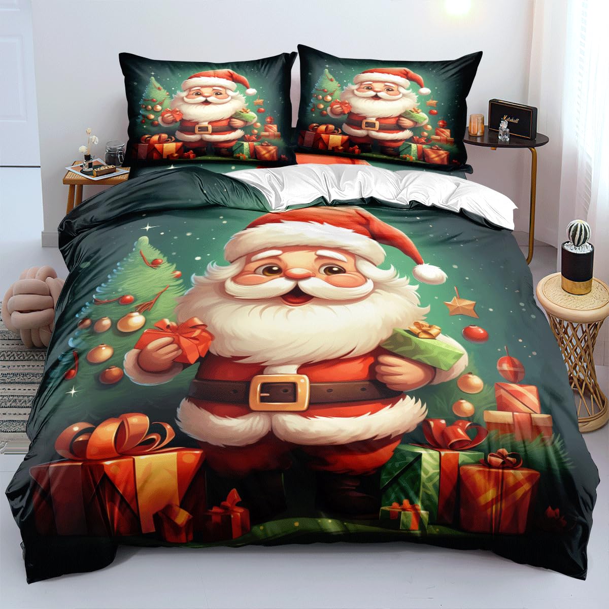 Amazon.com: Microfiber Christmas Sheets Full Set with A Pillow Cases ...