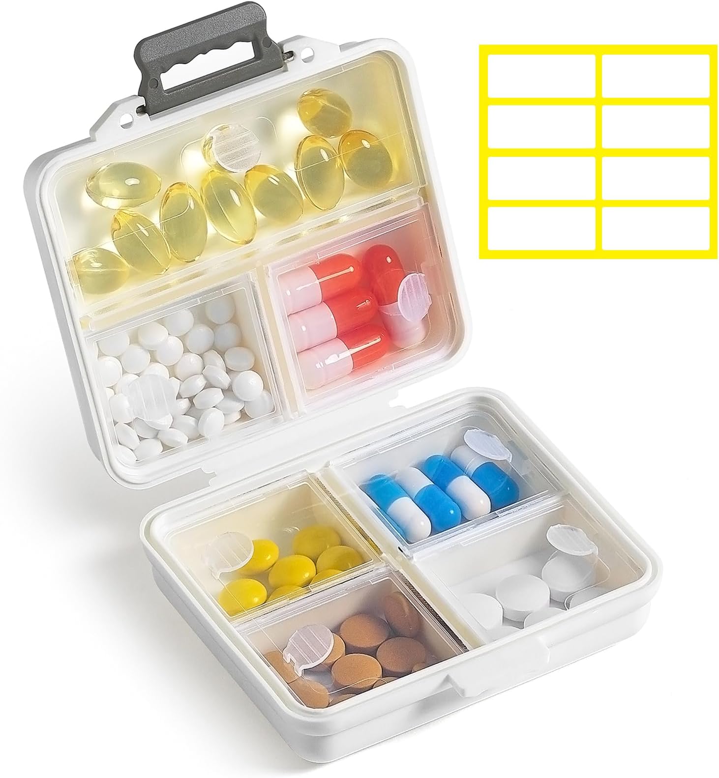 Amazon.com: 1 Pack Travel Pill Organizer,Portable Daily Pill Box,7 Grid ...