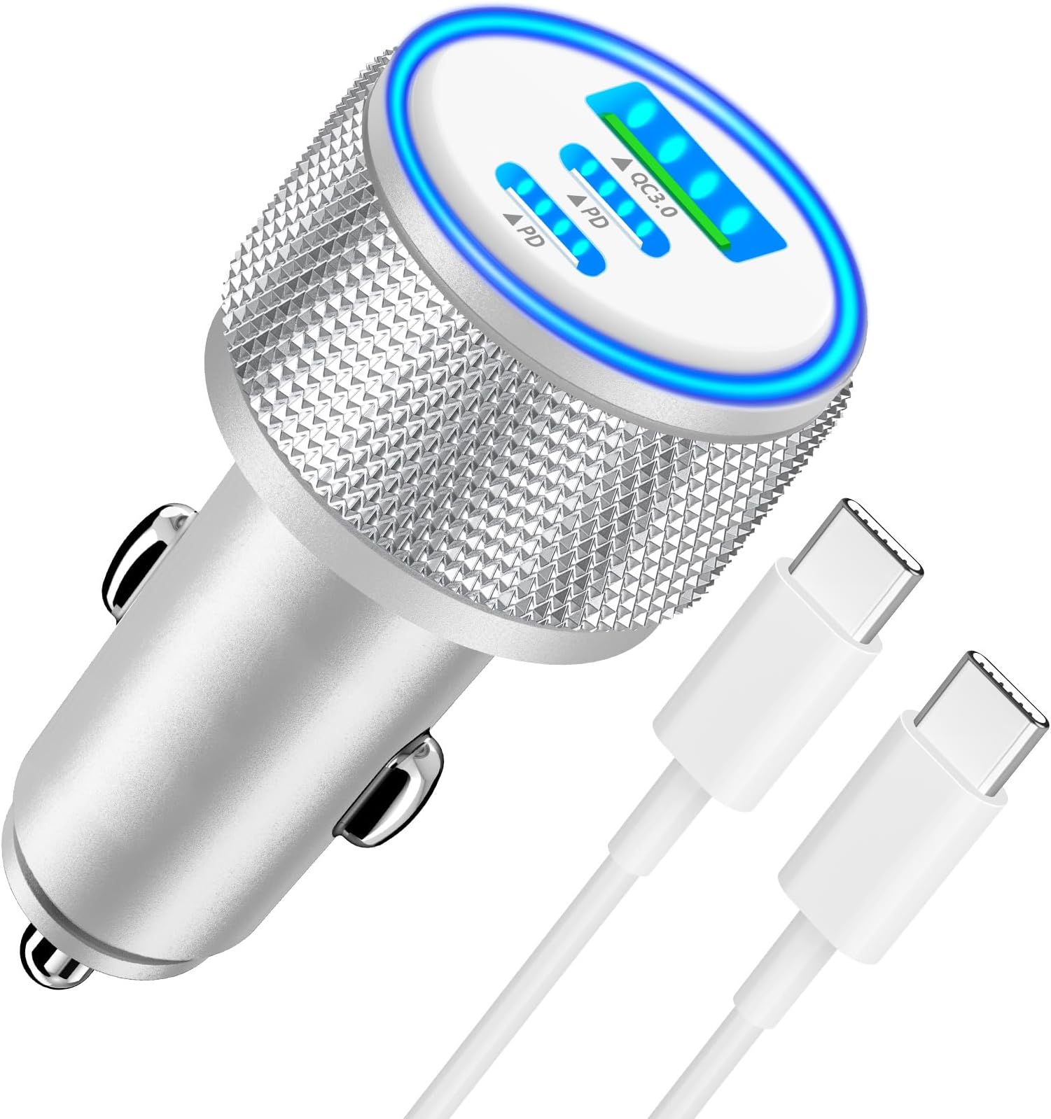 Amazon.com: USB C Car Charger, Rombica 3-Port 67W Dual PD USB-C&USB-A ...
