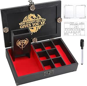 Amazon.com: Portable Wooden Dice Tray & Tower with Magnetic Dashboard ...