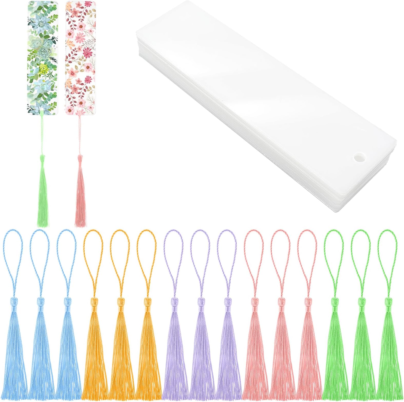 Amazon.com: Acrylic Bookmark Set - 15 PCS Transparent Rectangle ...