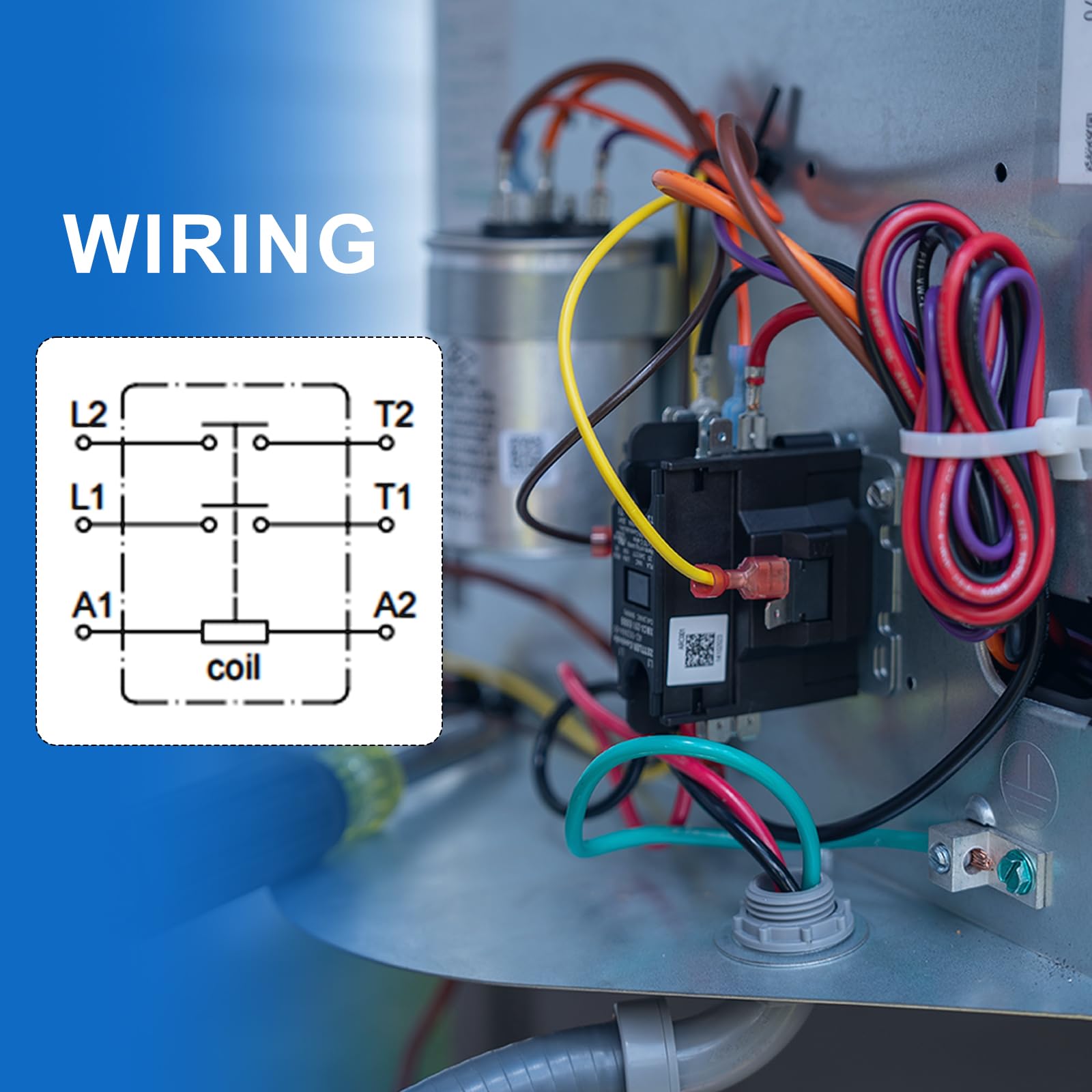 Snapklik.com : HVAC Contactor, 2 Pole FLA 25 Amps 24V Coil Air ...