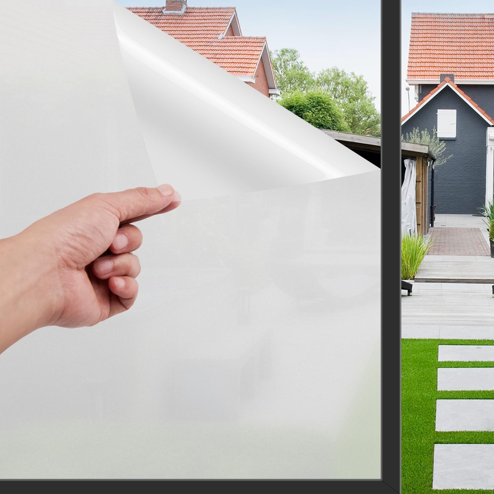 White Privacy Frosted Glass Film/Window Film 2m x 1m : Amazon.co.uk ...