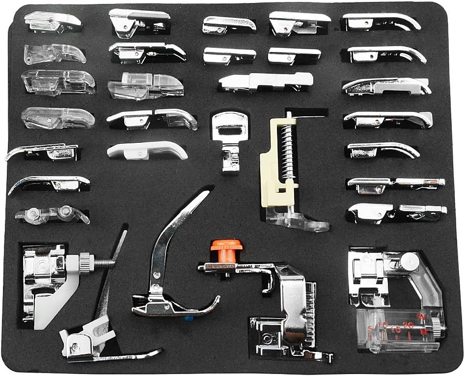 Amazon.com: TOVOT 32 PCS Domestic Sewing Machine Presser Feet Set for ...