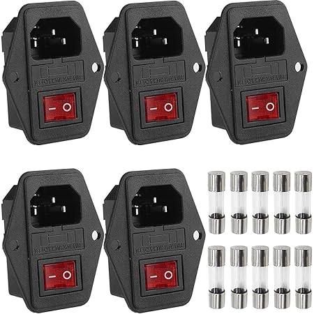 120 V Outlet IEC320 10A 120V Male Power Inlet Module With Fuse & Switch ...