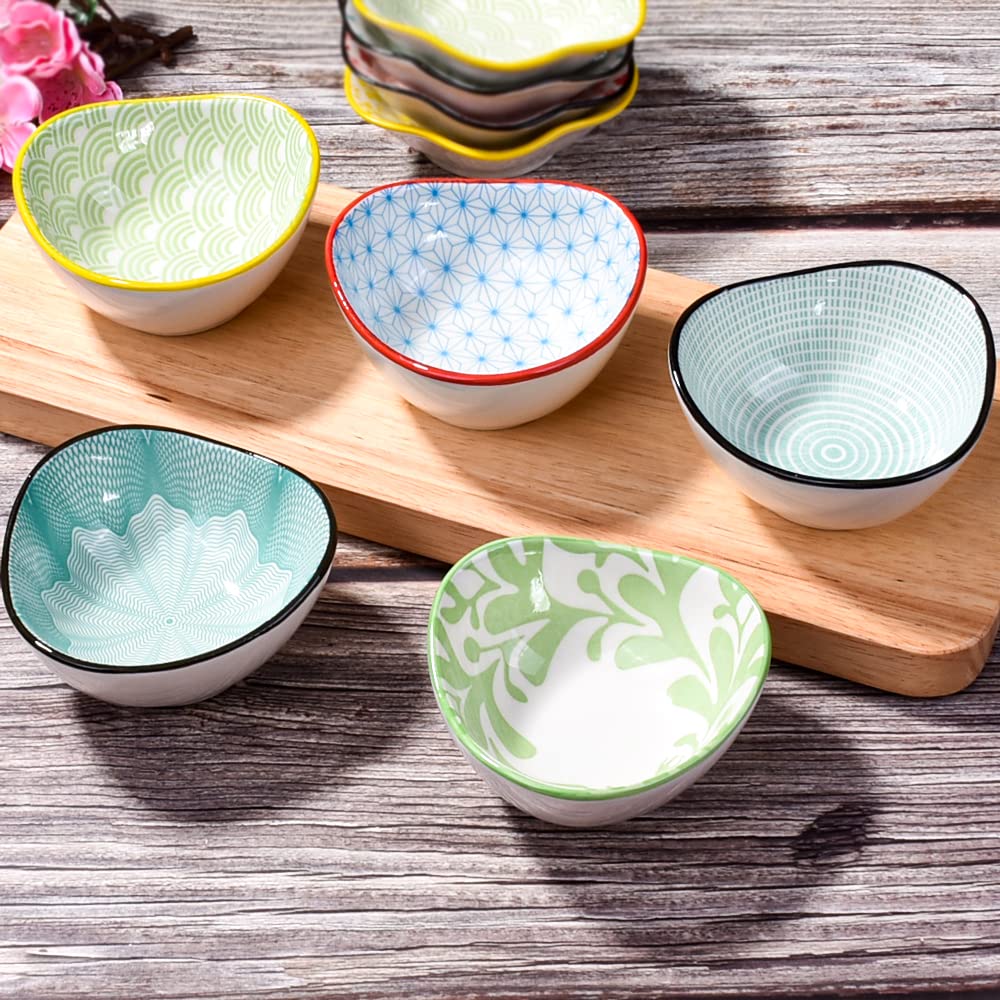 Snapklik.com : Ceramic Soy Sauce Dish Set Of 5 Sauce Cups Dipping Bowls