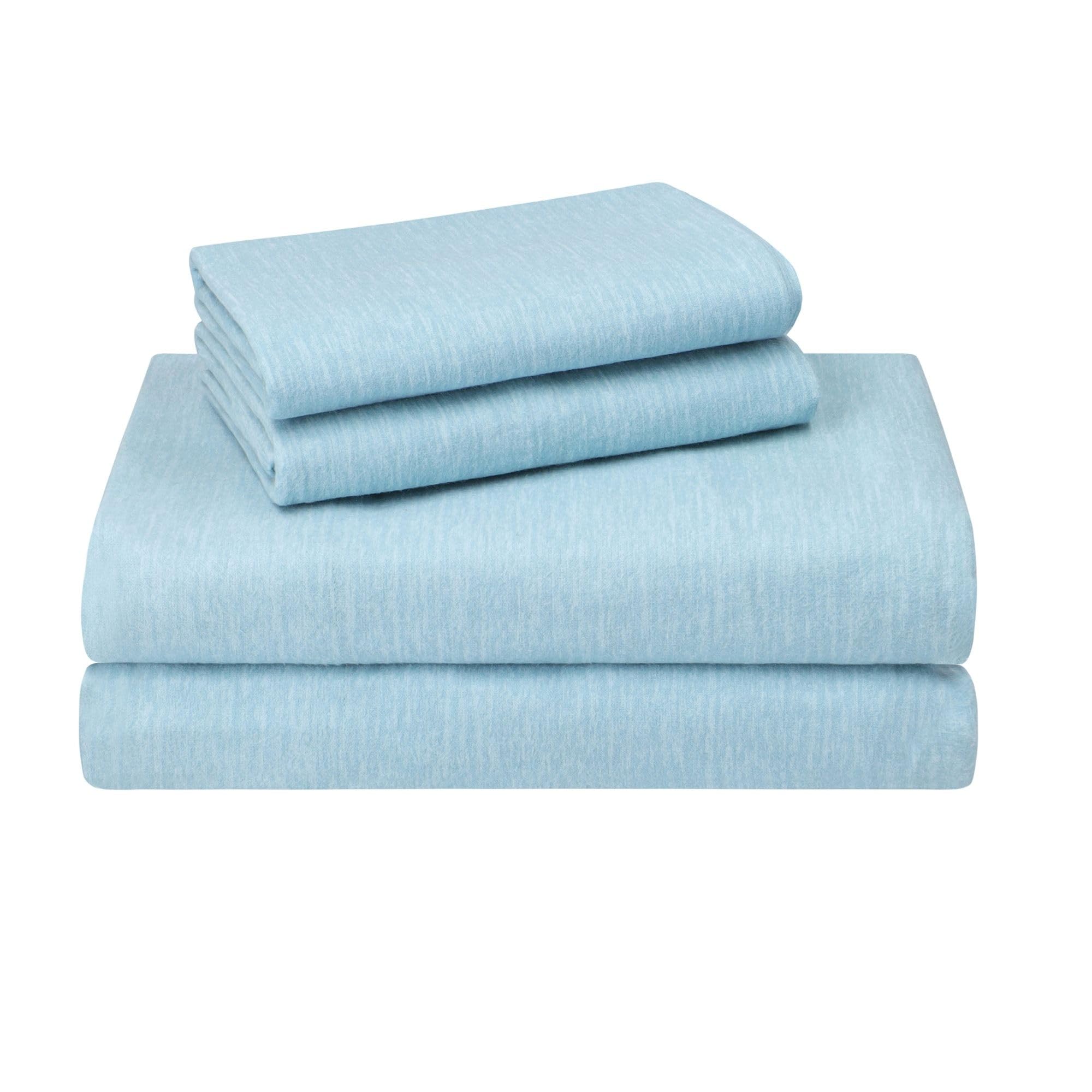 Amazon.com: Featherhead 100% Cotton 4PCs Flannel Sheet Set | Double-Brushed for Extra Softness ...