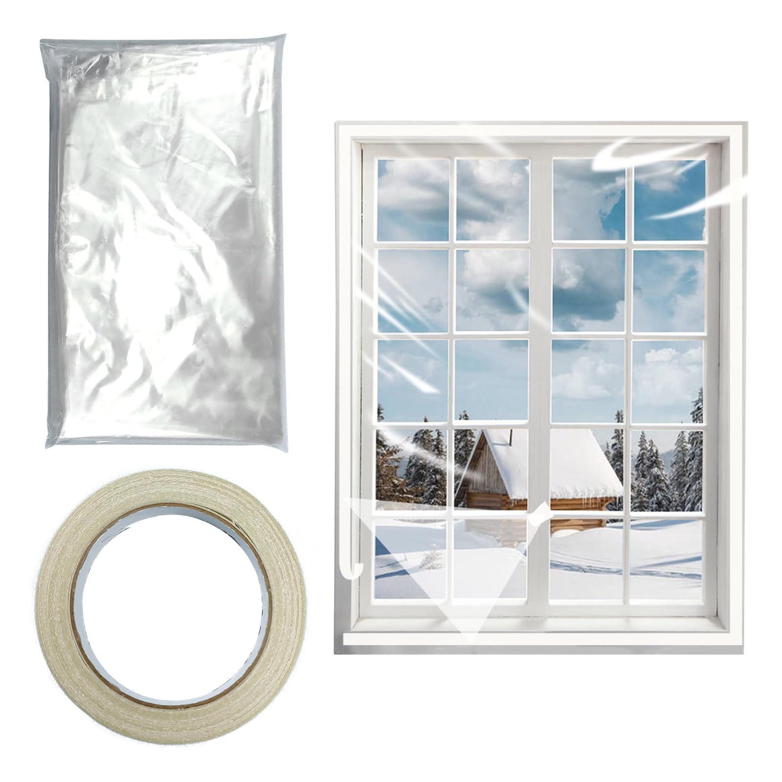 AYWEDIY Winter Window Insulation Kit,Indoor Plastic Shrink Film, Thick ...