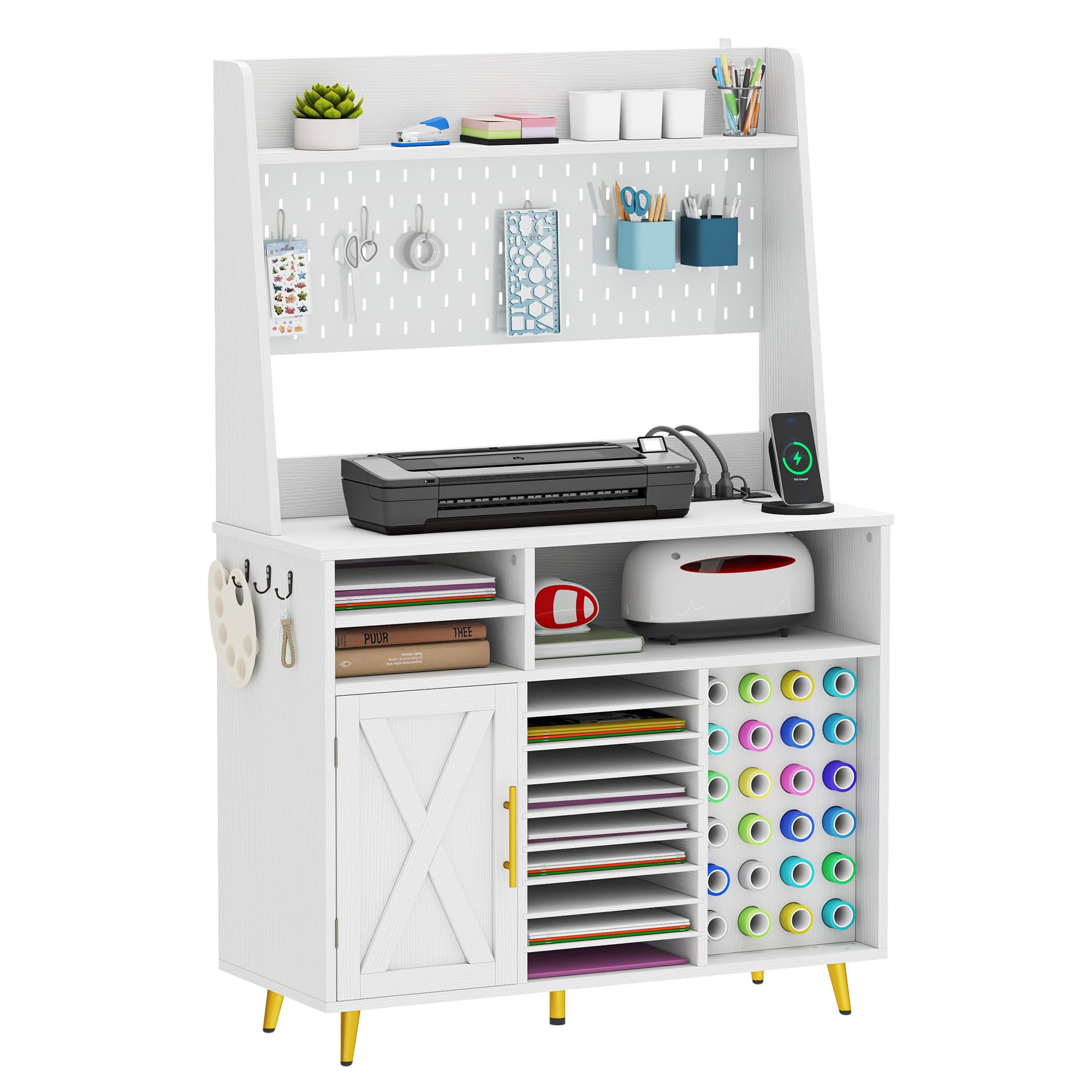 Amazon.com: DWVO Craft Organizers and Storage Cabinet Compatible with ...