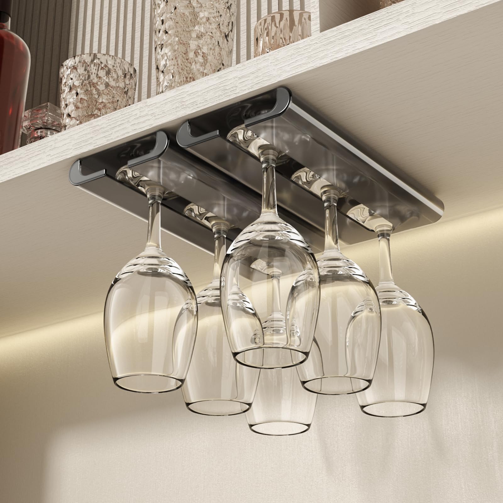 Vaisoeny Lot de 4 porte-verres à vin translucides - Support verre a ...