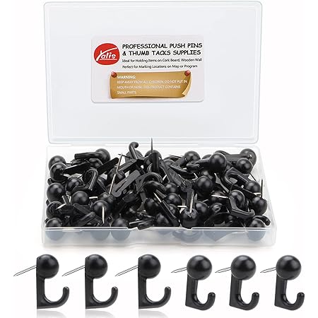 Amazon.com: 50 PCS Push Pin Hooks, Plastic Heads Cork Board Hooks ...