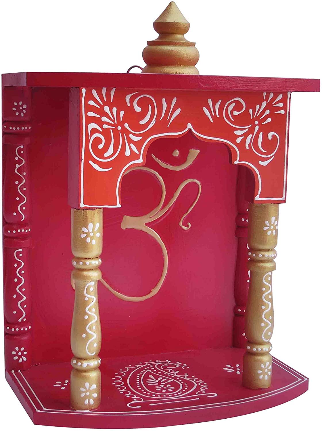 Handicraft Store Hindu Religious colourfull Wood Temple with swastick ...