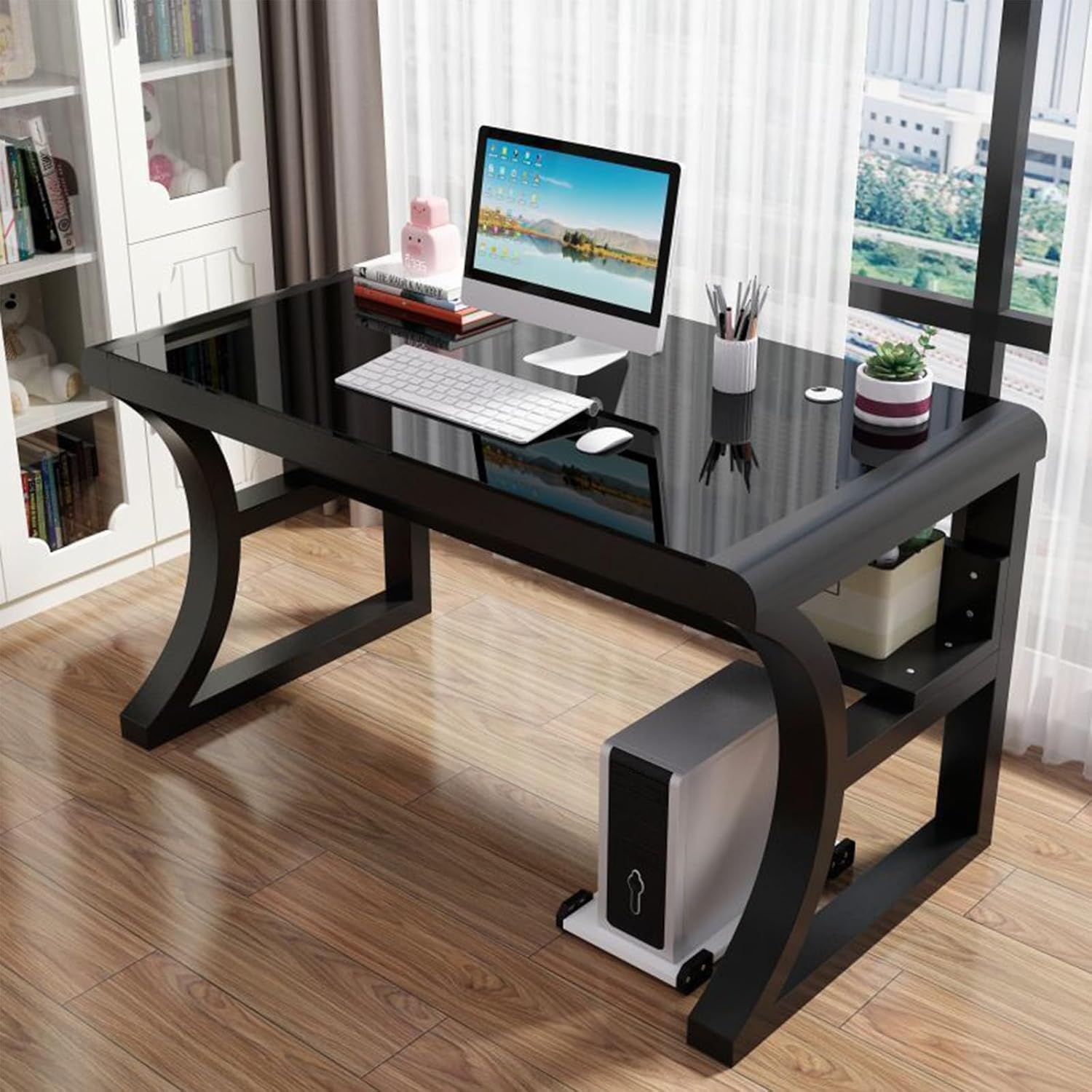 Amazon.com: GRIPITHPY Computer Desk with Storage Shelves, Gaming Table ...