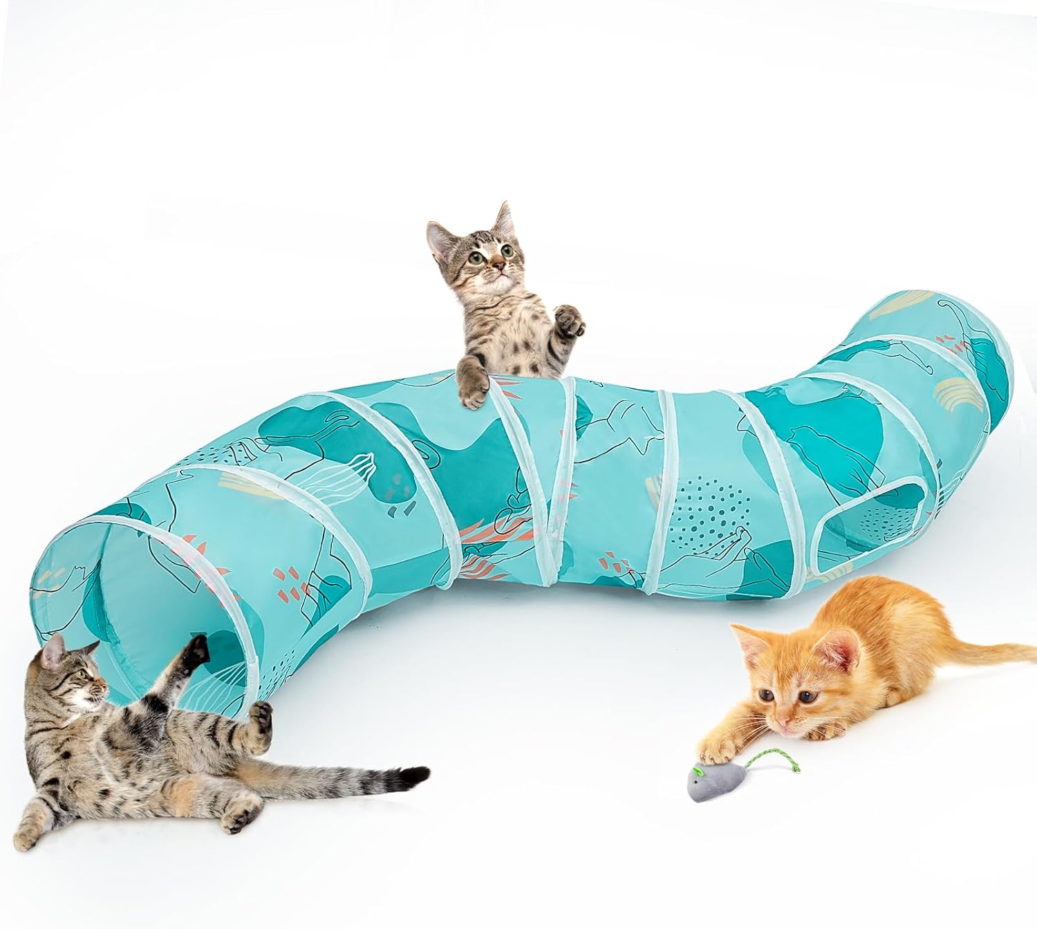 Amazon.com: Glittme Cat Tunnel, Cat Tunnels for Indoor Cats, S-Shape Cats Cave with Cat Toys ...