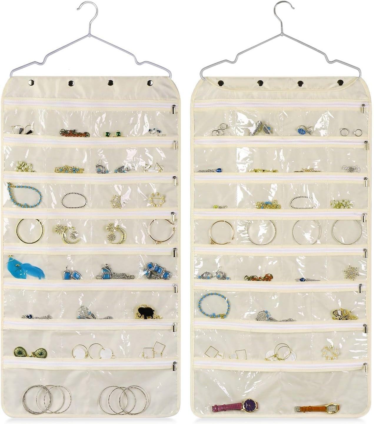 Amazon.com: Freegrace Hanging Jewelry Organizer Revolving Hanger ...