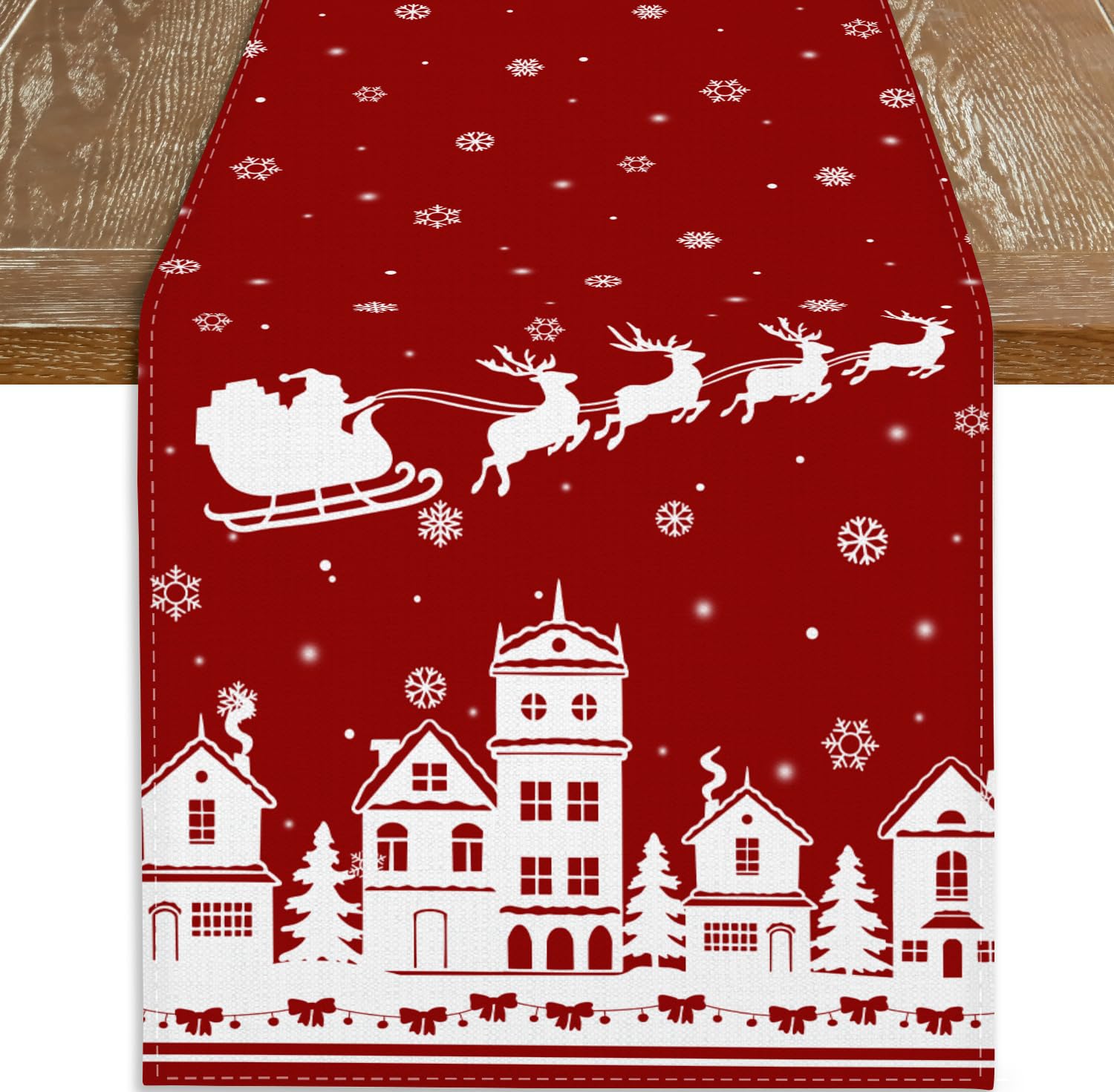 Amazon.com: Cloudfomila Red Christmas Table Runner 13 x 72 Inch, Xmas ...