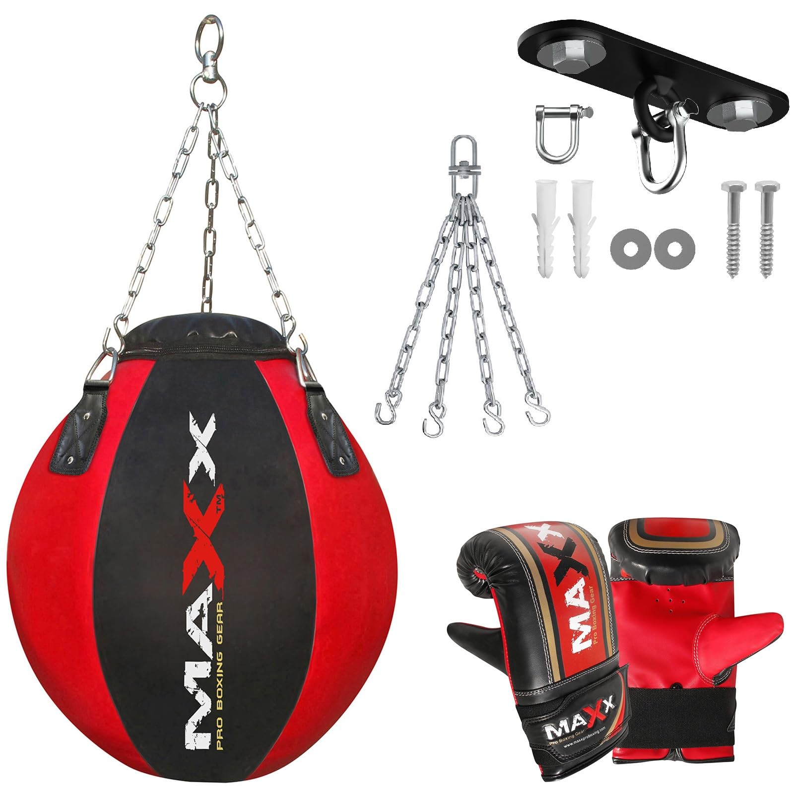 Boxing Bag MAXX Boxing Heavy Filled Wrecking Ball Punch Bag Set ...