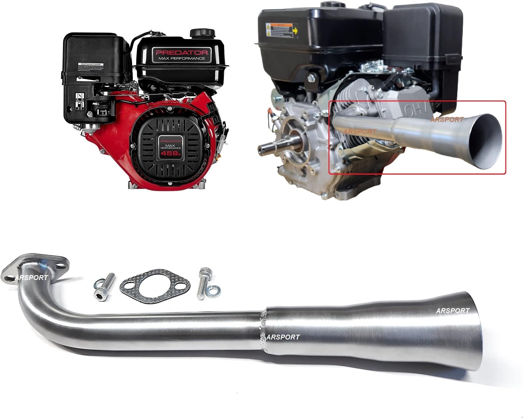 Amazon.com: Header Exhaust Pipe compatible with Predator Max 459 ...