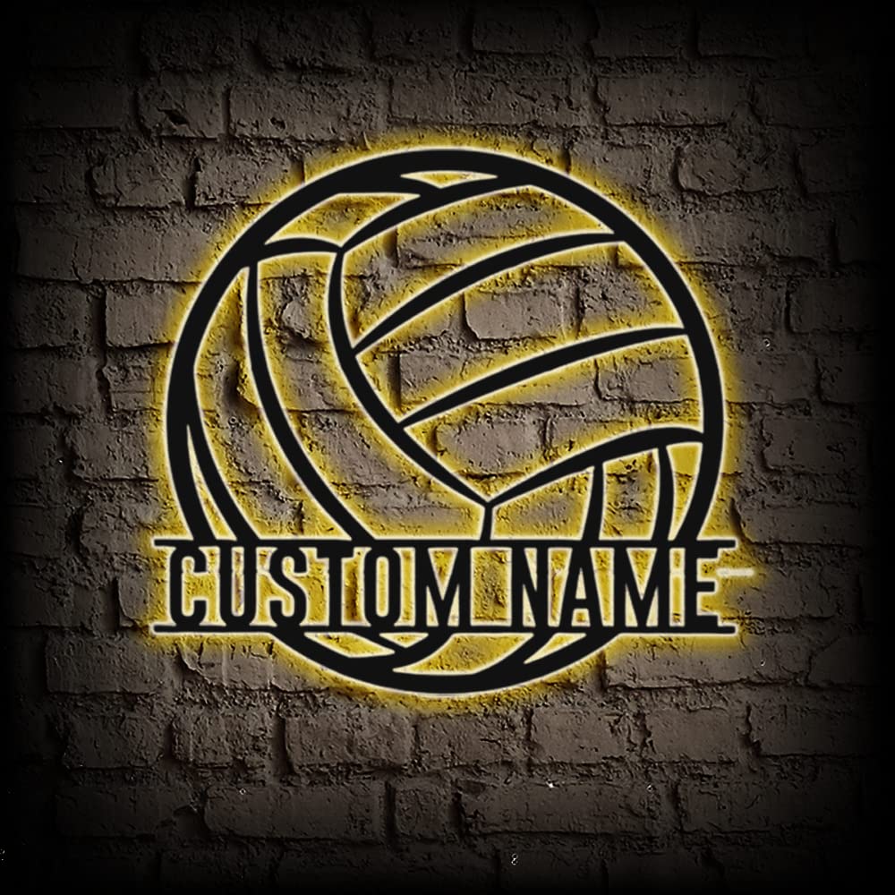 Amazon.com: Goodqueen Custom Volleyball Sign Metal Wall Art ...