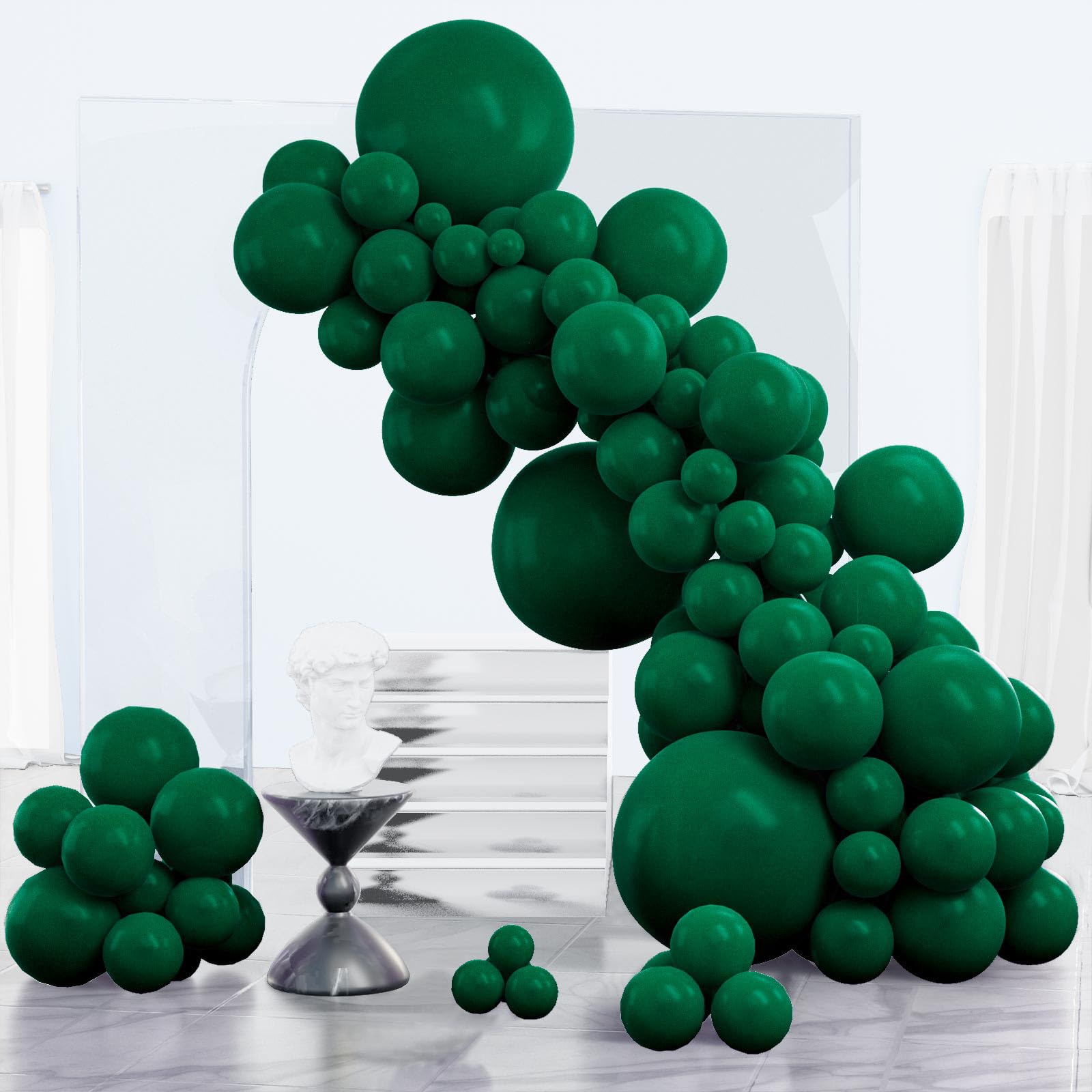 Amazon.com: PartyWoo Dark Green Balloons 123 pcs Green Balloons Hunter ...