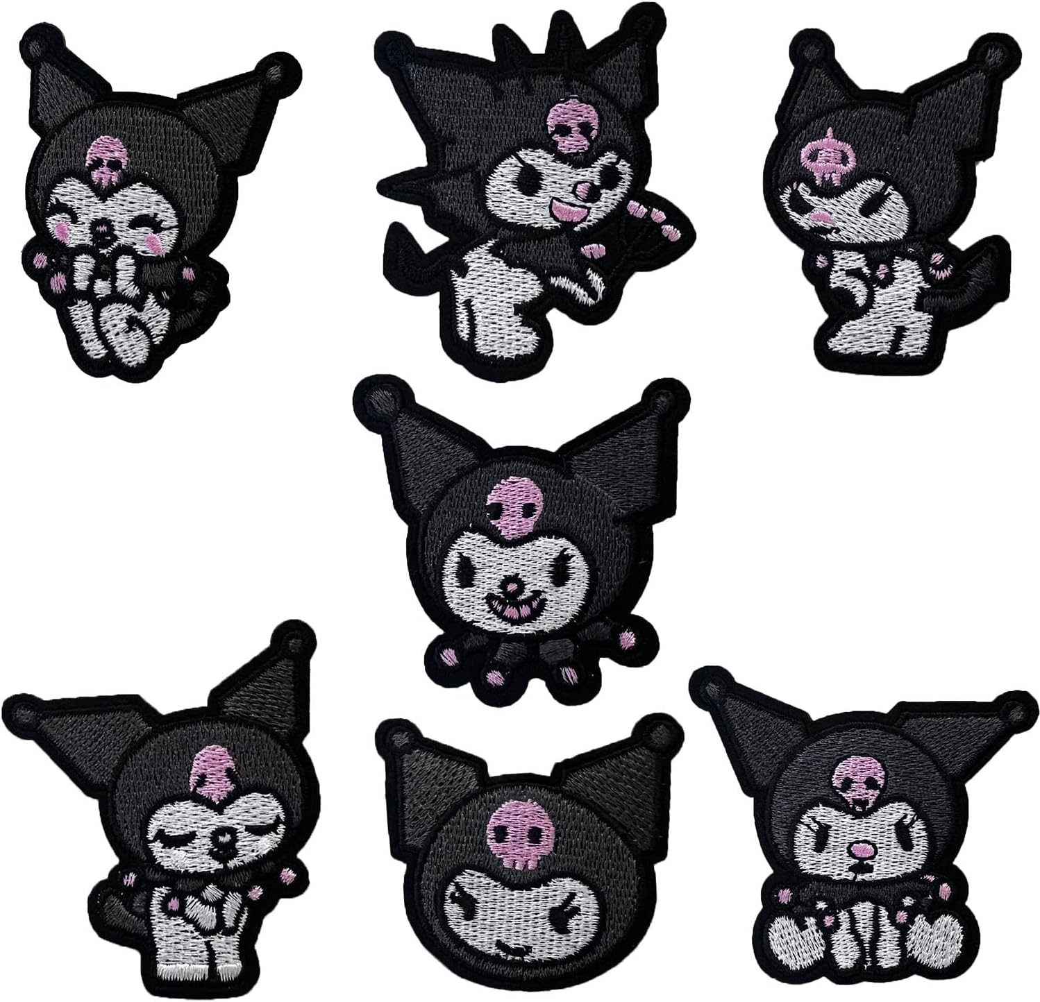 Amazon.com: Addones 7Pcs Cute Cartoon Black Little Devil Logo ...