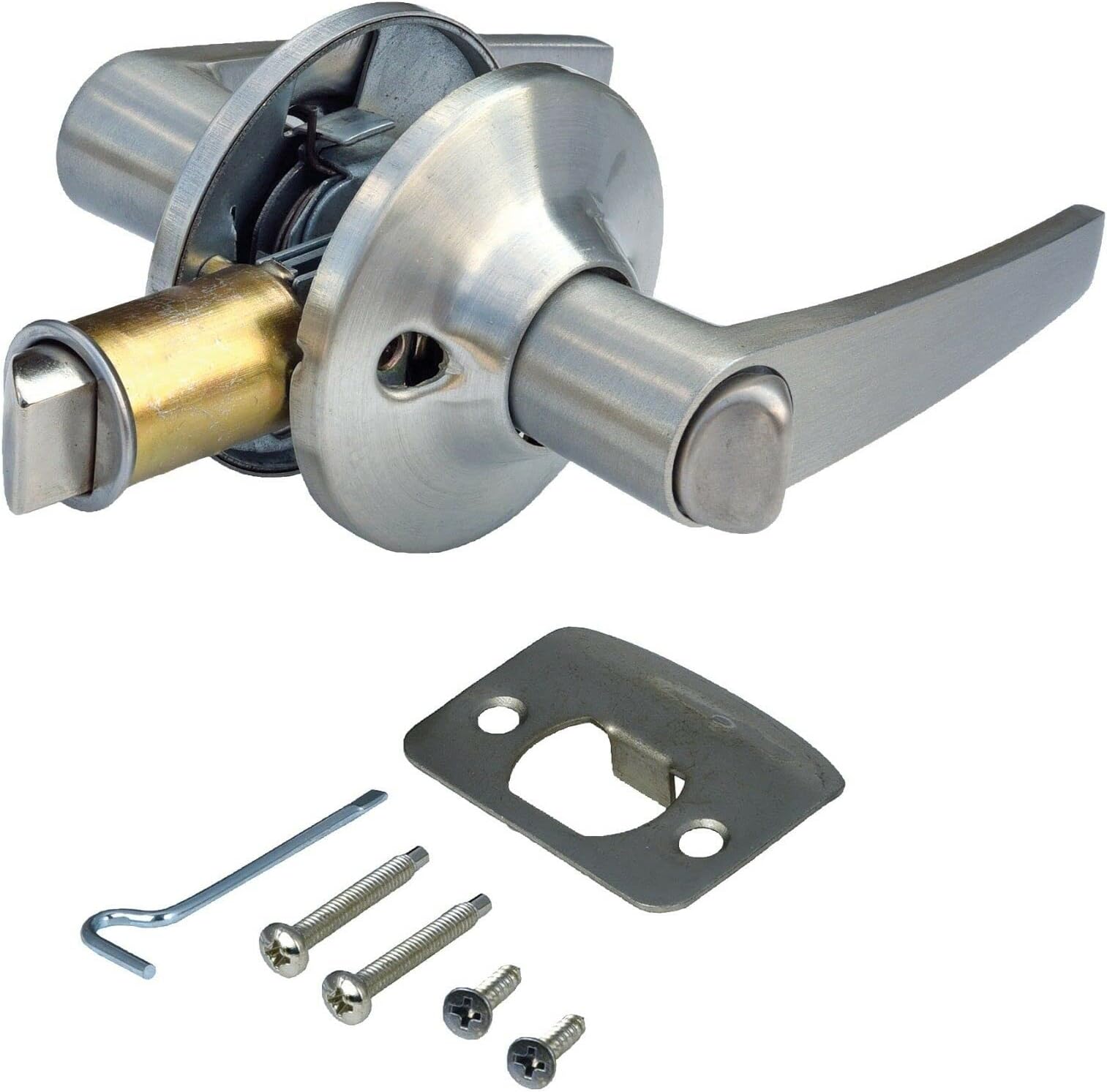Brushed Nickel Interior Lever Privacy Door Lock for Mobile Home (1 ...
